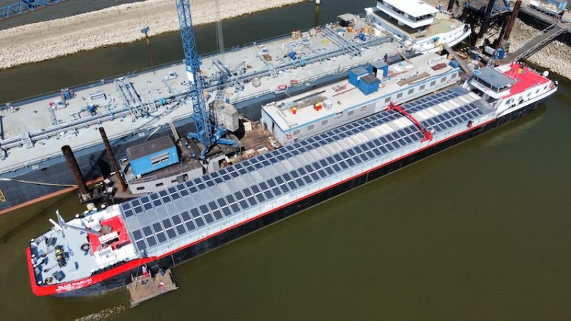 Hybrid solar-powered cargo vessel marks milestone for sustainable ...